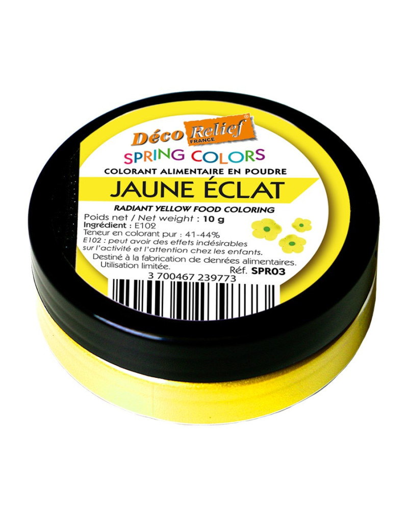 Colorant en poudre Jaune Eclat Déco Relief (pot de 10gr)