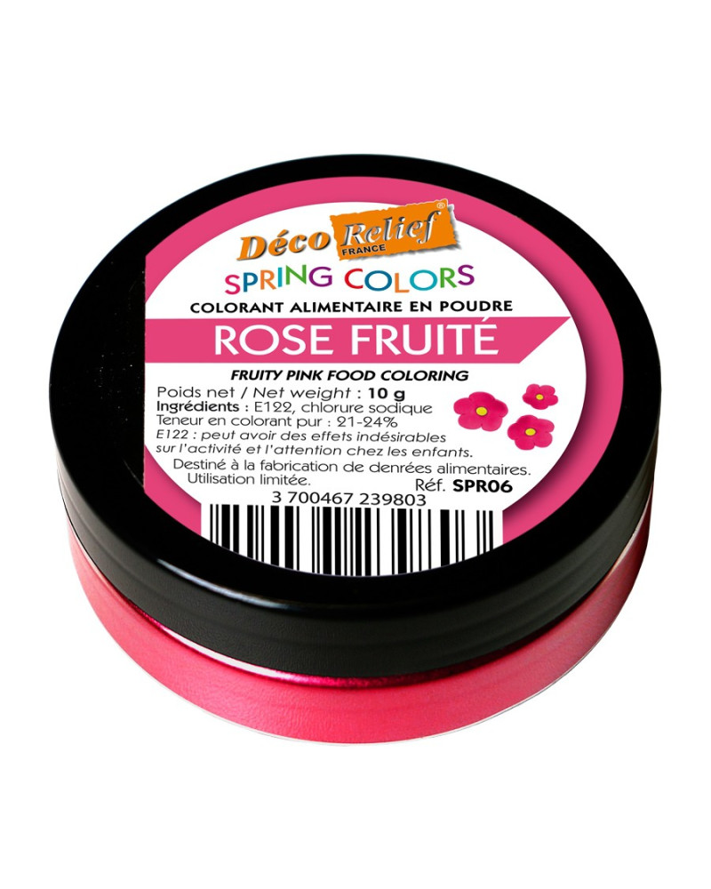 Colorant en poudre Rose Fruité Déco Relief (pot de 10gr)